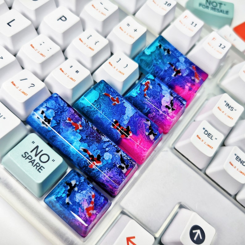 Koi Fish Complete Set Pond Ancient China Custom Keycap Handmade High ...
