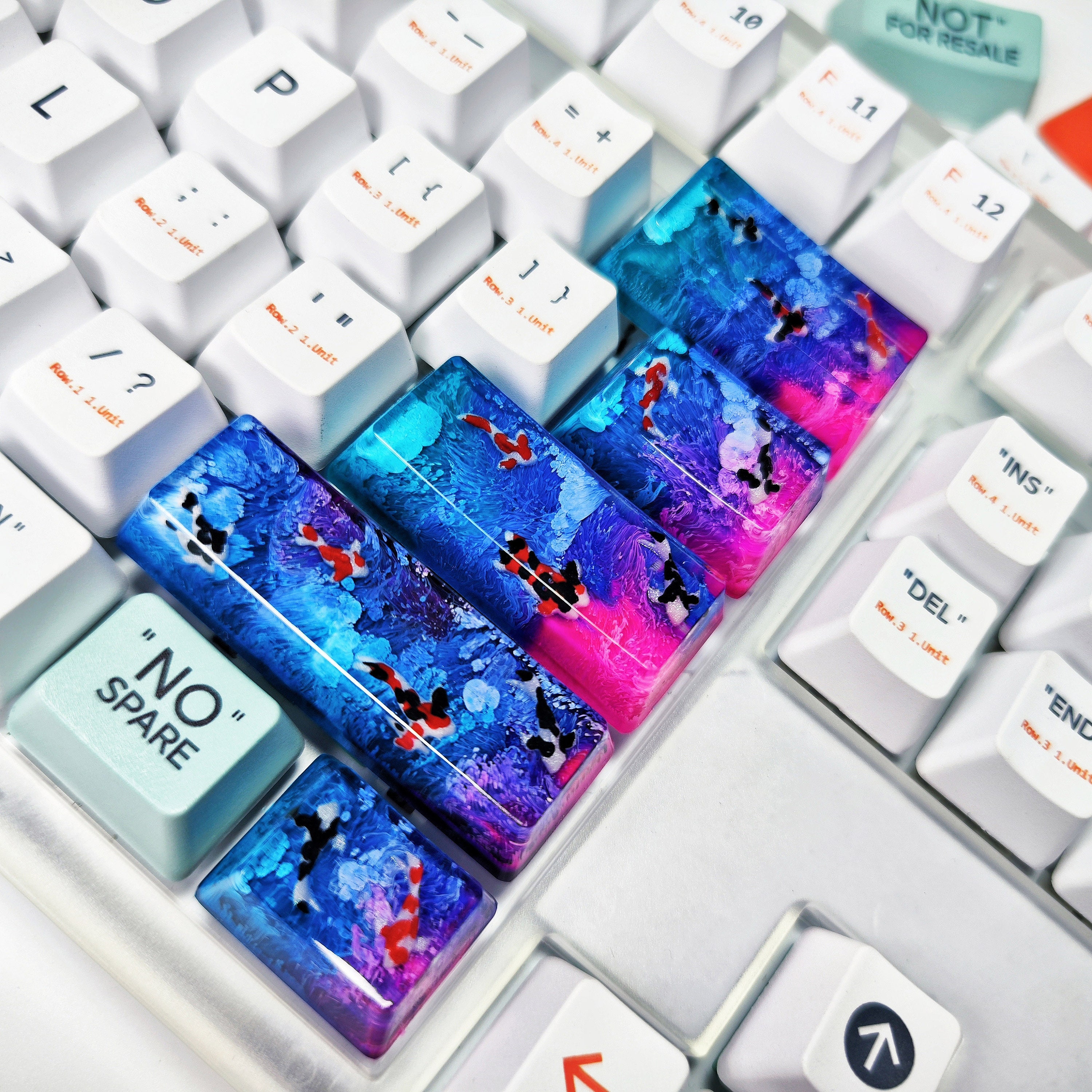Koi Fish Complete Set Pond Ancient China Custom Keycap Handmade High ...