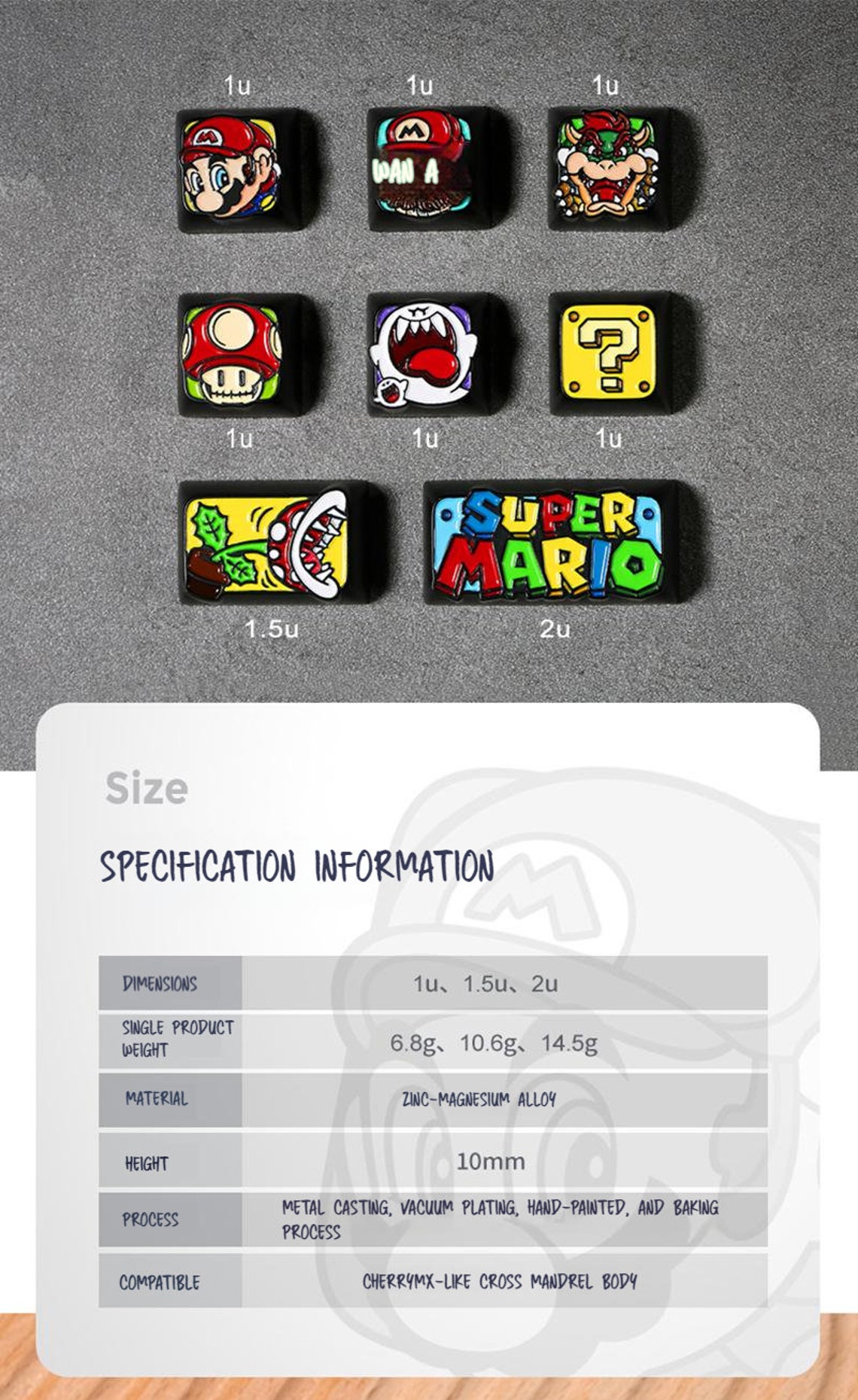 Super Mario Bros Custom Keycap High Quality Handmade Unique Animation ...