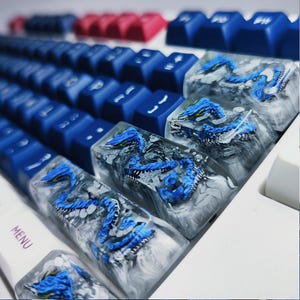 Blue Ice Ancient Dragon Shen Long Mytho Creatures Custom Keycaps ...