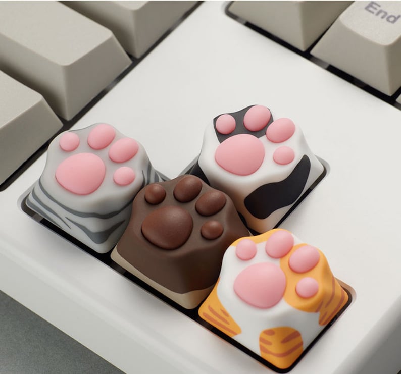 Cute Cat Paws Custom Keycaps Mystery Box Handmade Unique Animation ...