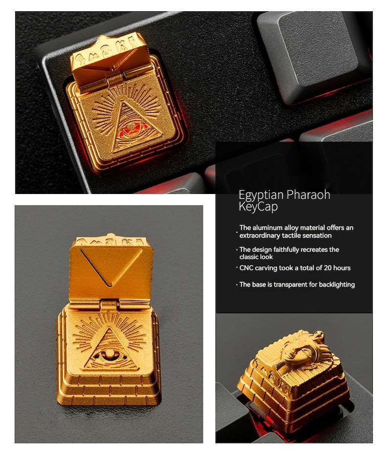 Ancient Egyptian Pharaoh Golden the Eye of Horus Pyramid Metal Custom ...