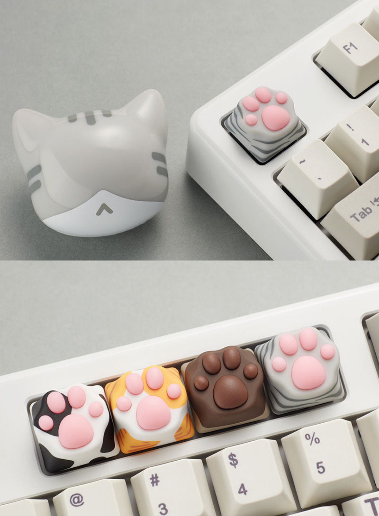Cute Cat Paws Custom Keycaps Mystery Box Handmade Unique Animation ...