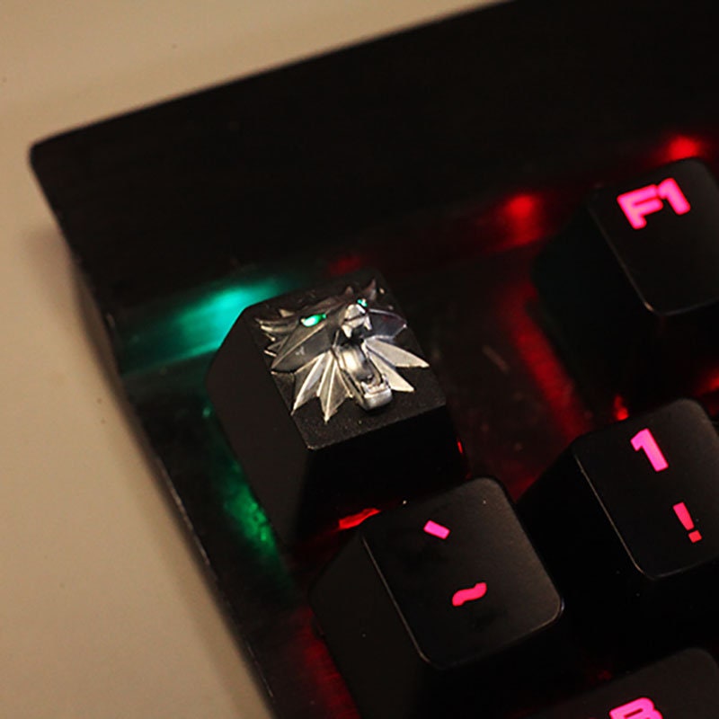 The Witcher Geralt of Rivia Wolf Head Symbol Custom Keycap High Quality ...