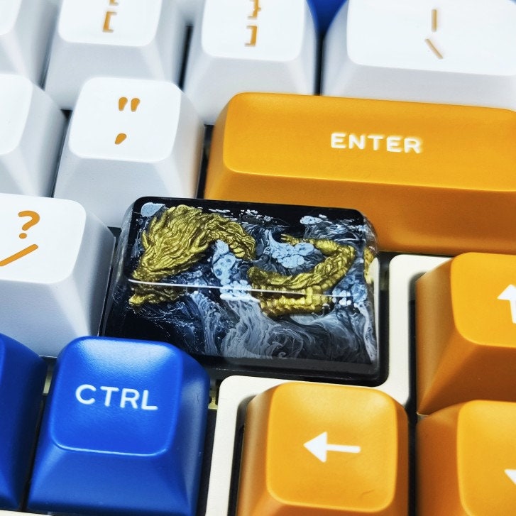 Black Gold Ancient Dragon Shen Long Mytho Creatures Custom Keycaps ...