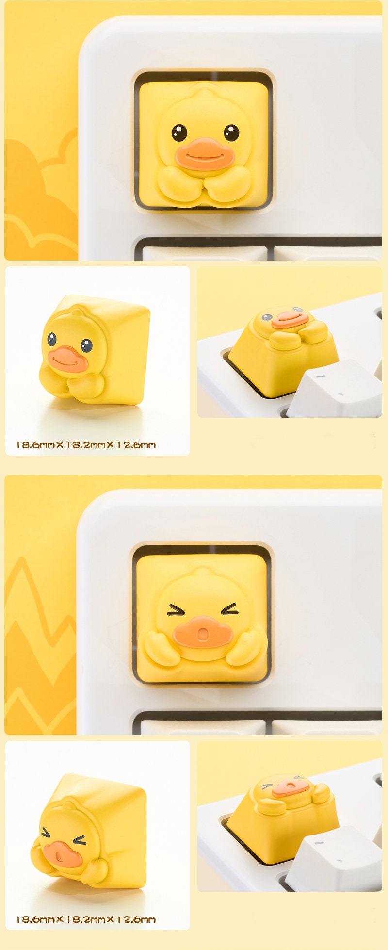 ZOMO B Duck Yellow Duck Custom Keycaps Mystery Box Handmade Unique ...