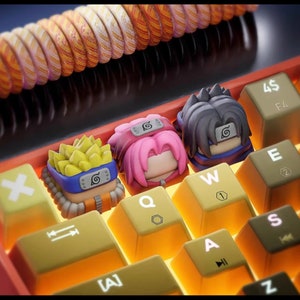 Ninja Naruto Sasuke Sakura Custom Keycap Handmade High Quality Unique ...