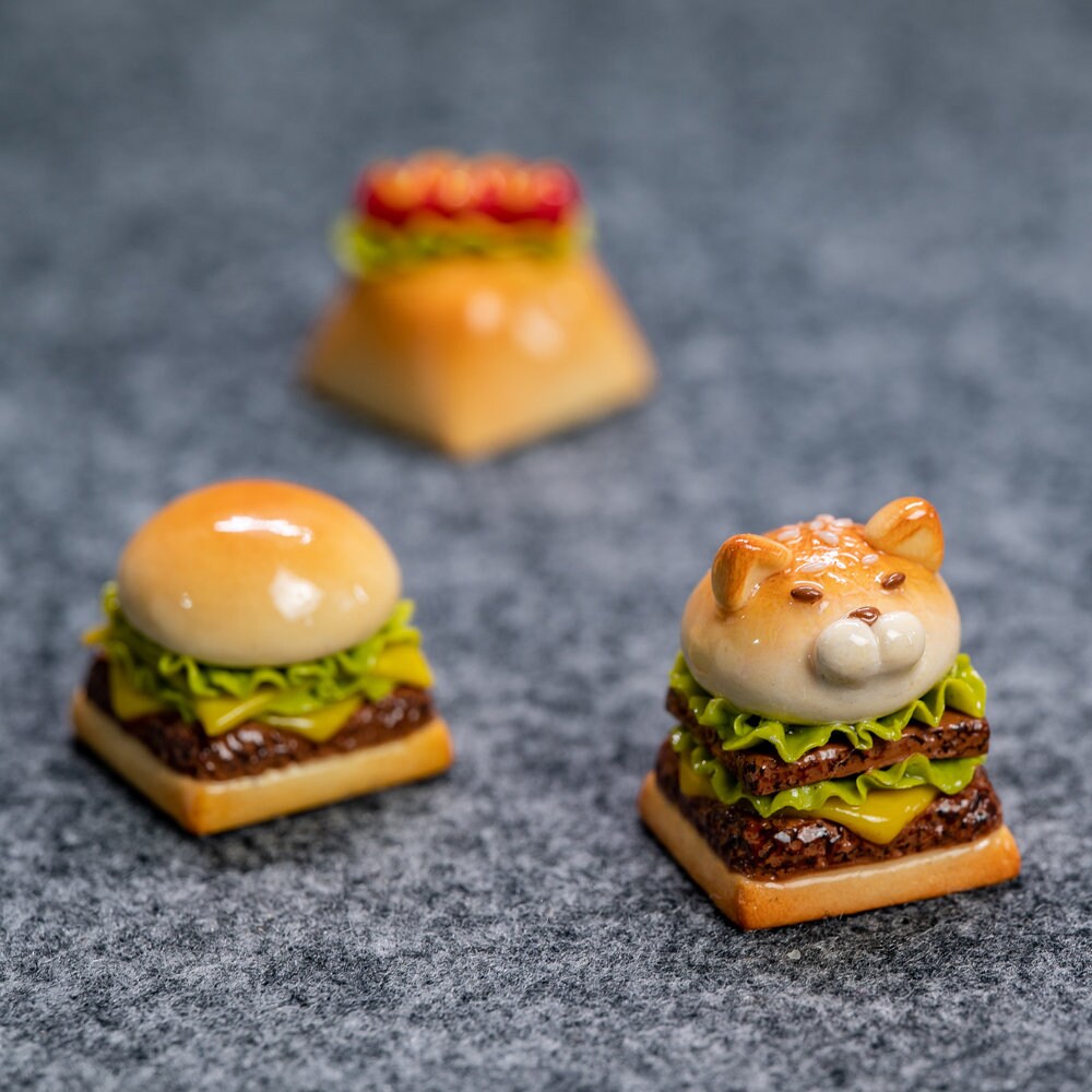 Burger Cheese Burger Puppy Head Burger Hotdog Custom Keycap High ...