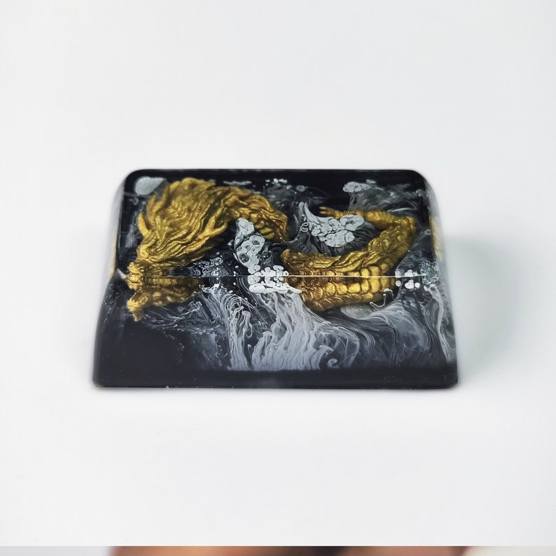 Black Gold Ancient Dragon Shen Long Mytho Creatures Custom Keycaps ...