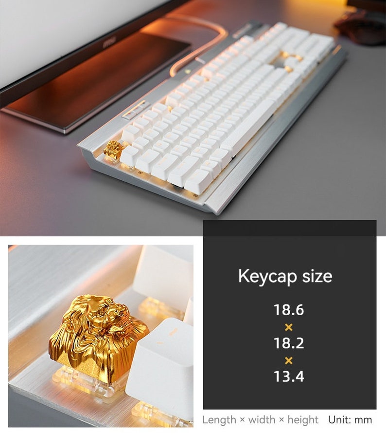 Mythological Animal Series Golden Lion Custom Keycap Handmade High ...