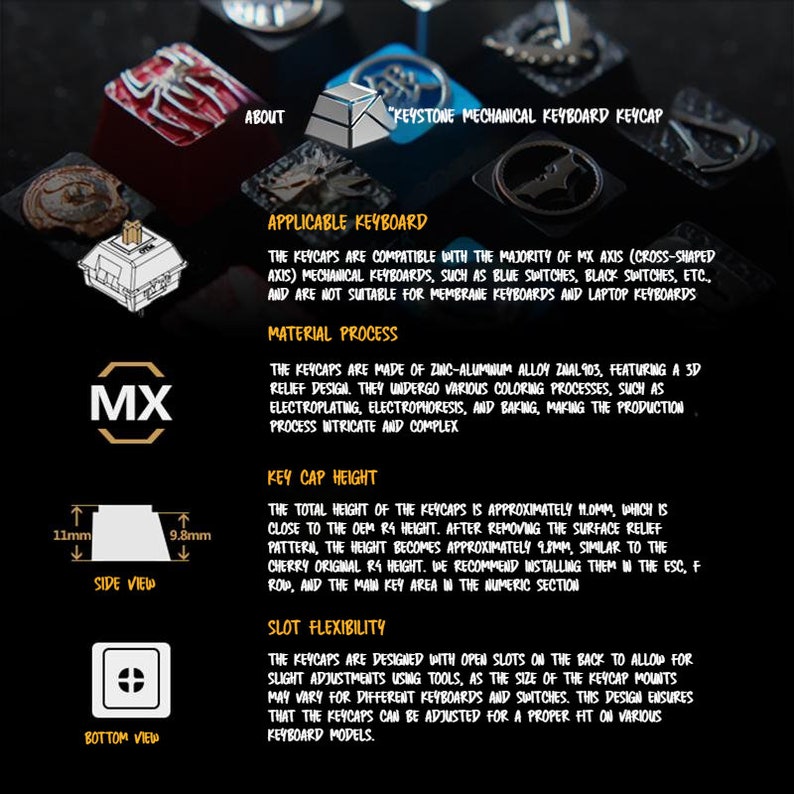 Super Mario Bros Custom Keycap Aluminum Alloy Non electroplating High ...