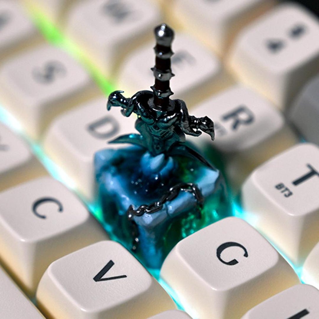 WOW Lich King Arthas Frostmourne Custom Keycap High Quality Handmade ...