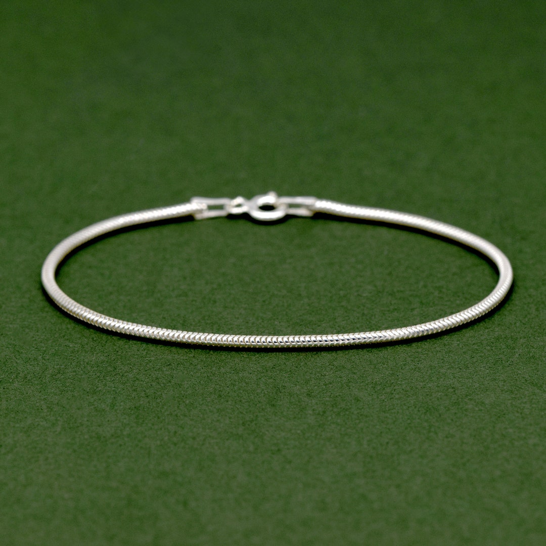 Genuine 925 Sterling Silver 1.6mm Snake Chain Bracelet 6” | 7” | 8 ...