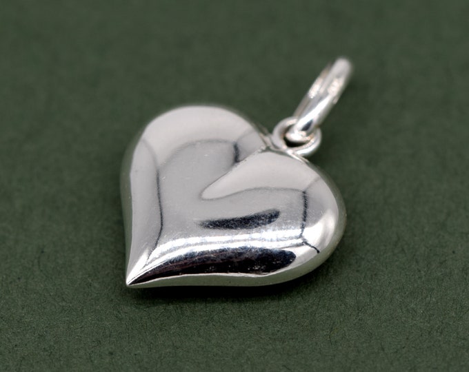 Solid Silver Heart Necklace, Sterling Silver - Etsy UK