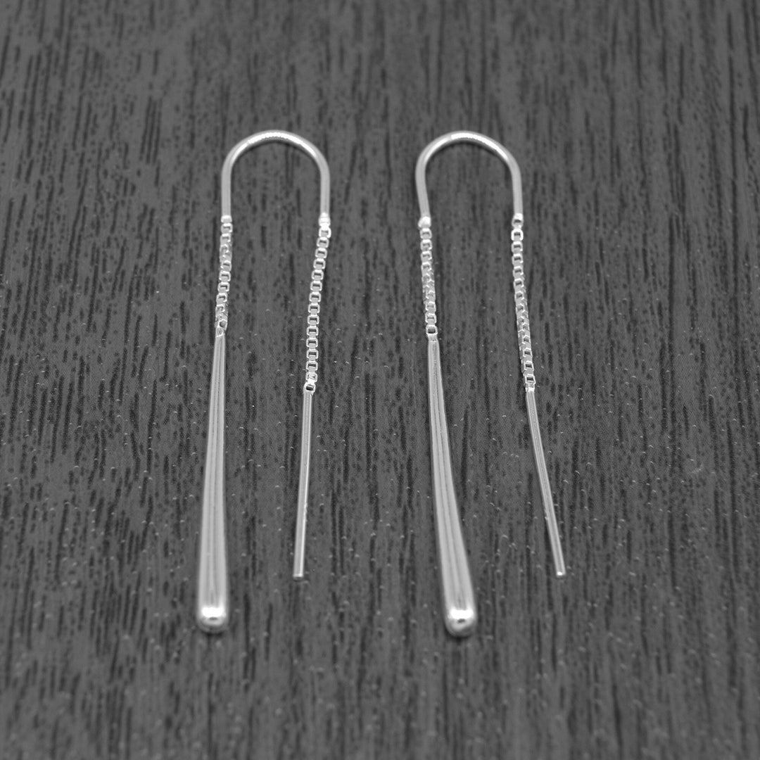 Echte 925 Sterlingsilber gefädelte Teardropper Ohrringe 45 mm zum ...