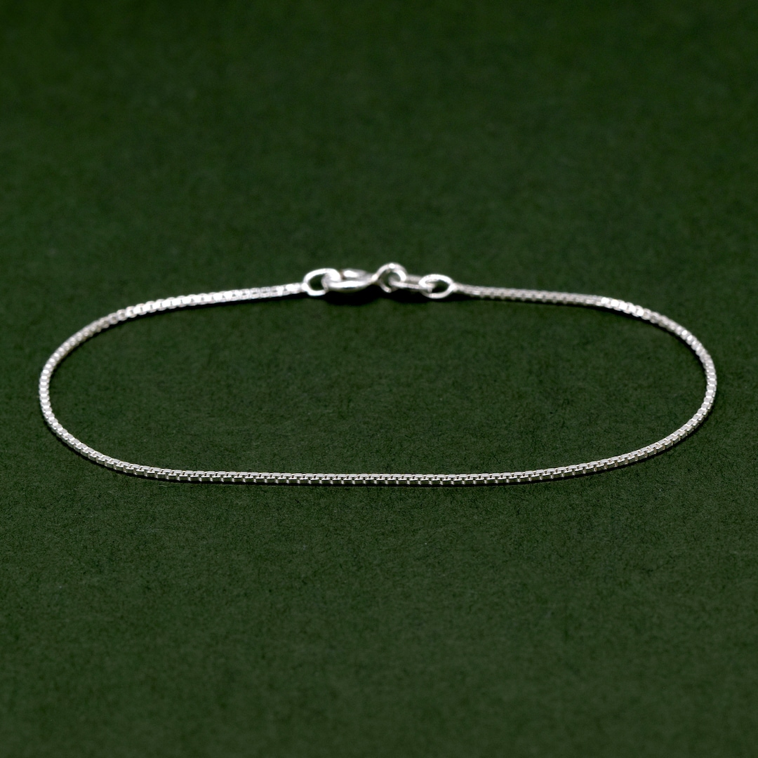 Classic Box Chain Bracelet, Sterling Silver Jewellery, Simple Bracelet ...