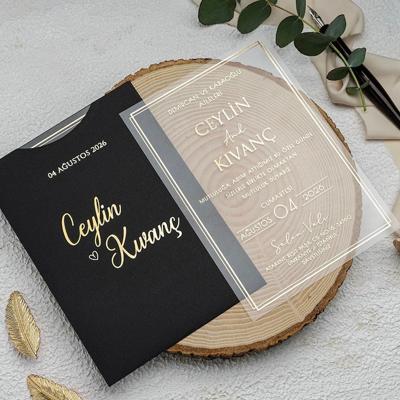 Gold Wedding Invite - Etsy