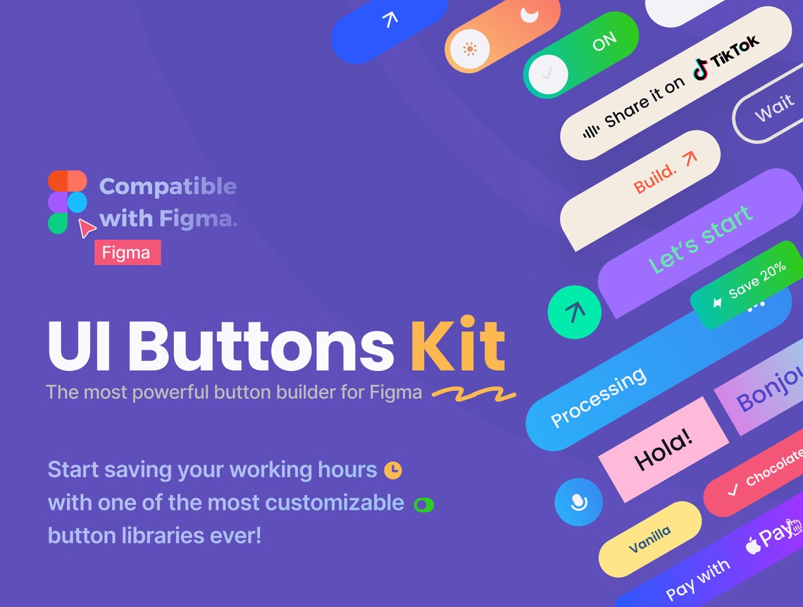 UI Buttons Kit for Figma - Etsy