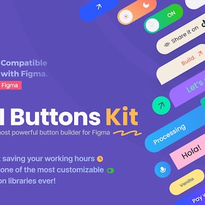 UI Buttons Kit for Figma - Etsy