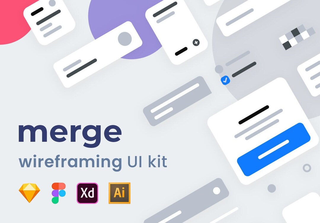 Merge Wireframing UI Kit - Etsy
