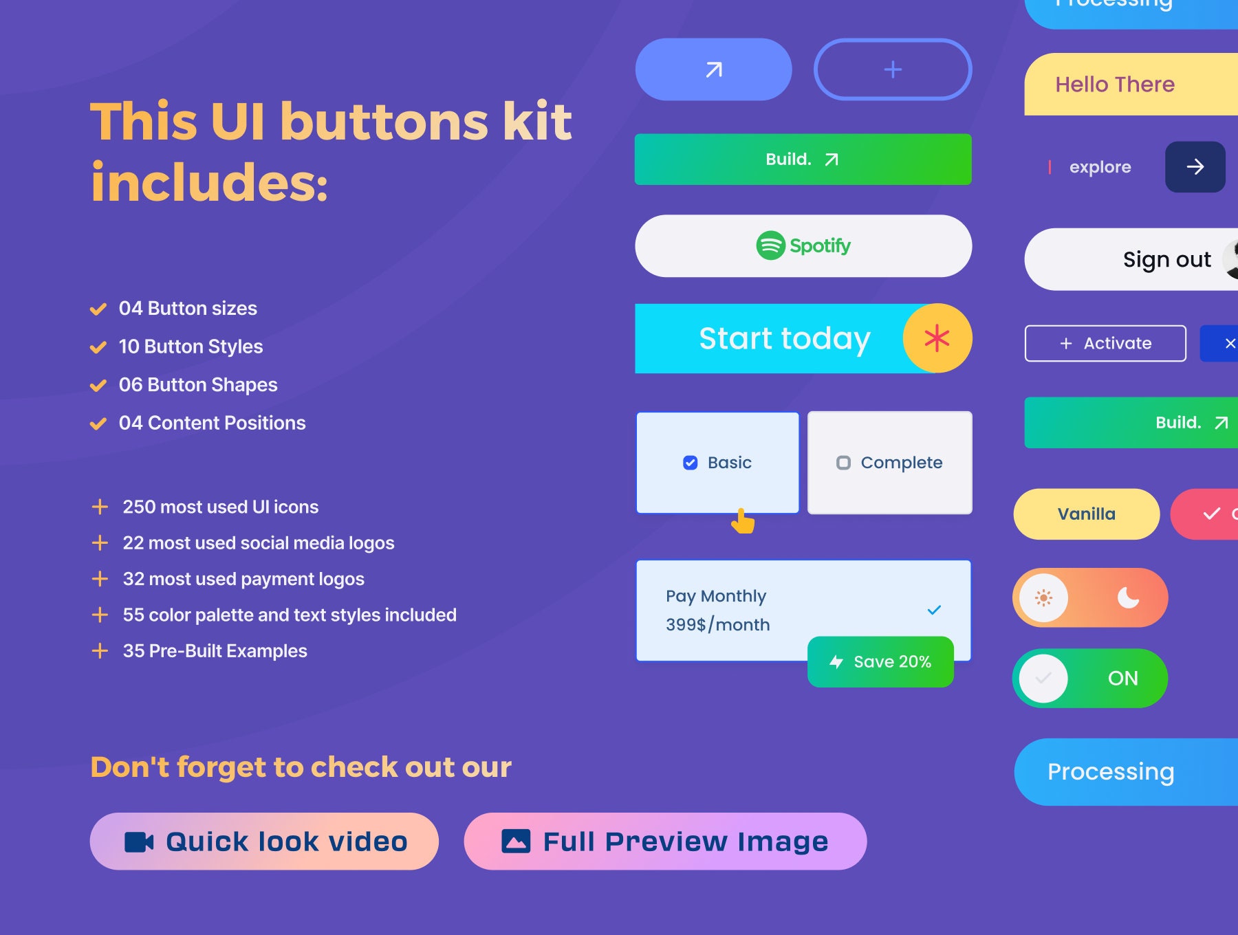 UI Buttons Kit for Figma - Etsy