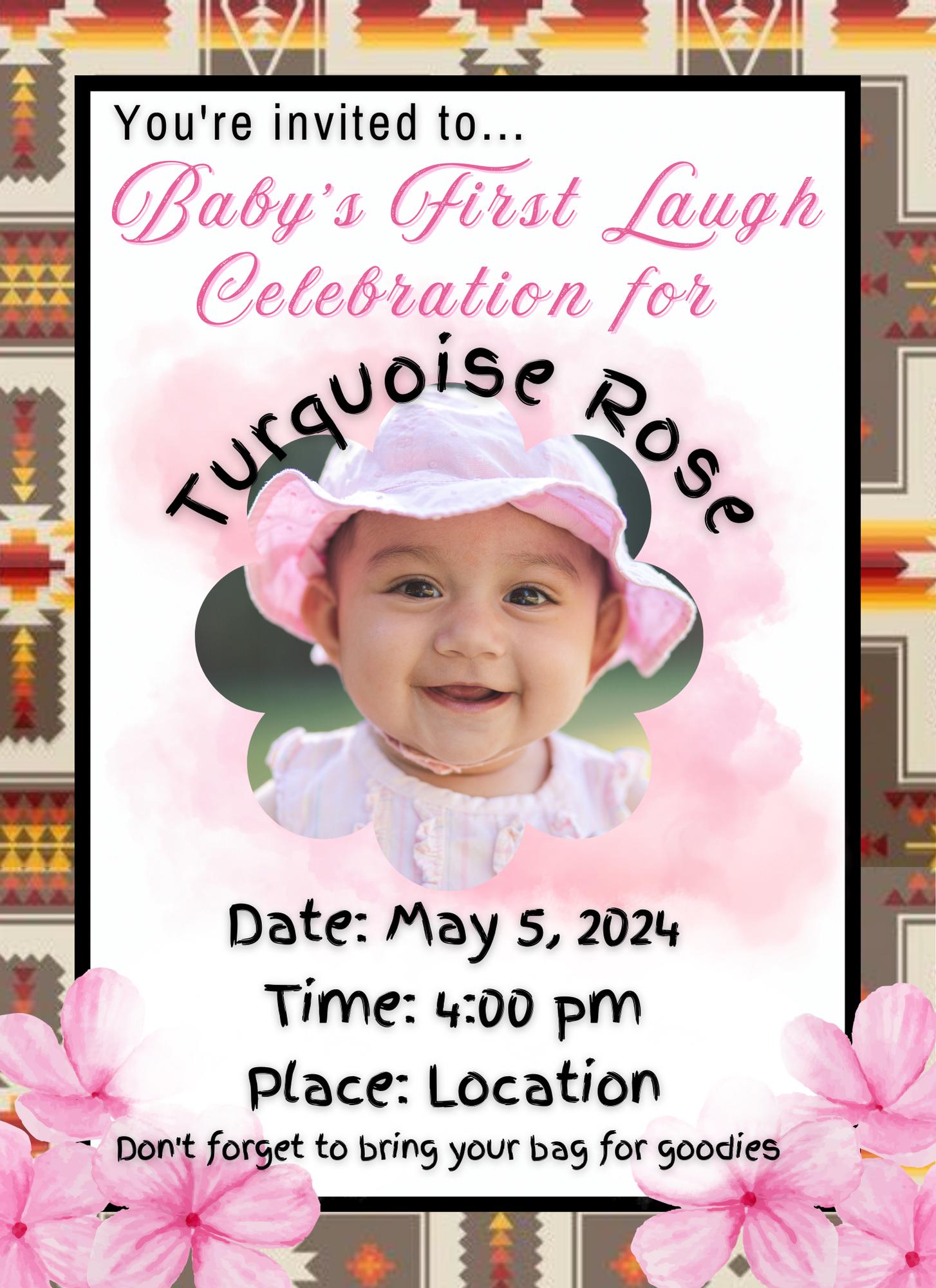 Navajo Baby Firsts Laugh Invitation - Etsy