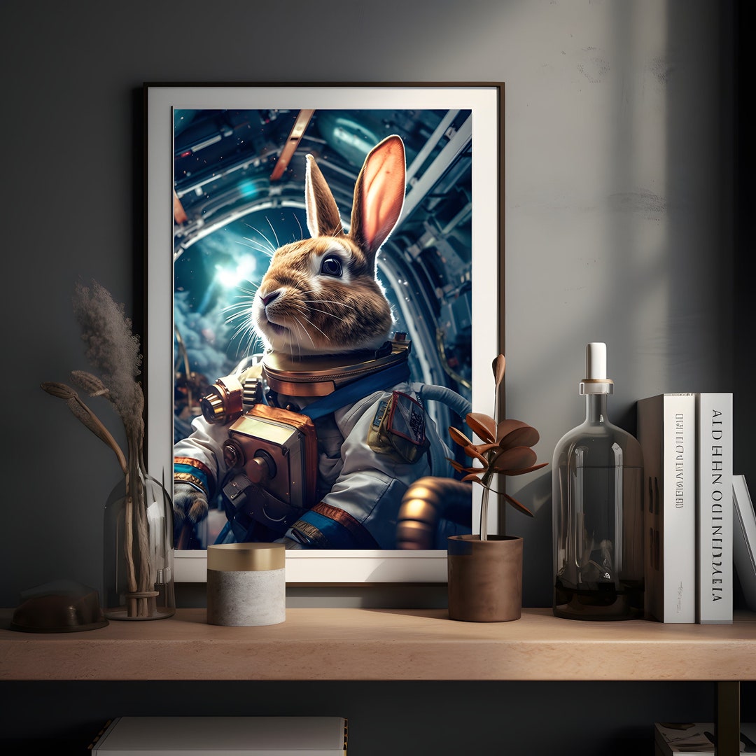 Poster of a Rabbit in Space, the Ideal Quirky Decoration for Your ...