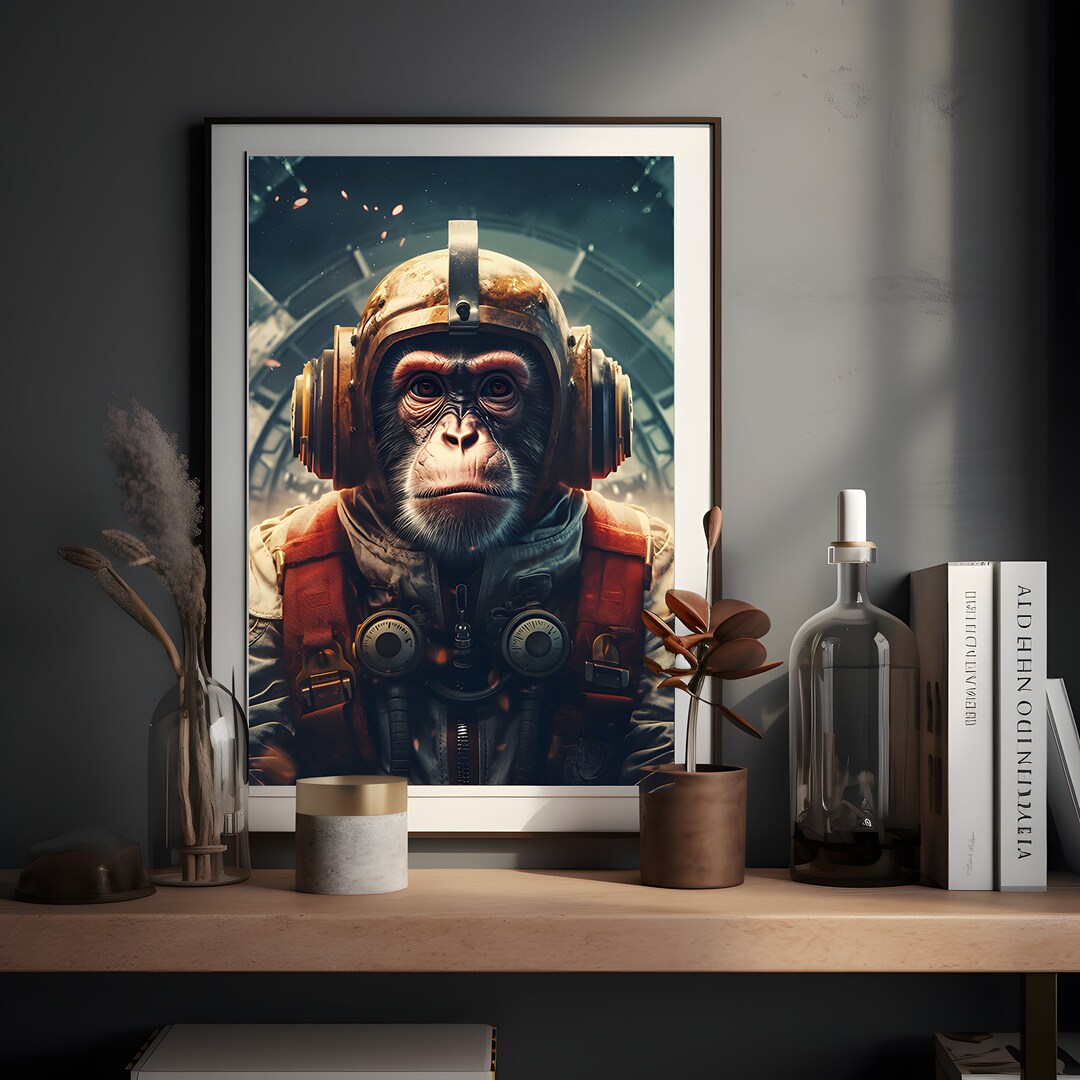 Printable Display of a Monkey in Space, the Perfect Decoration for ...