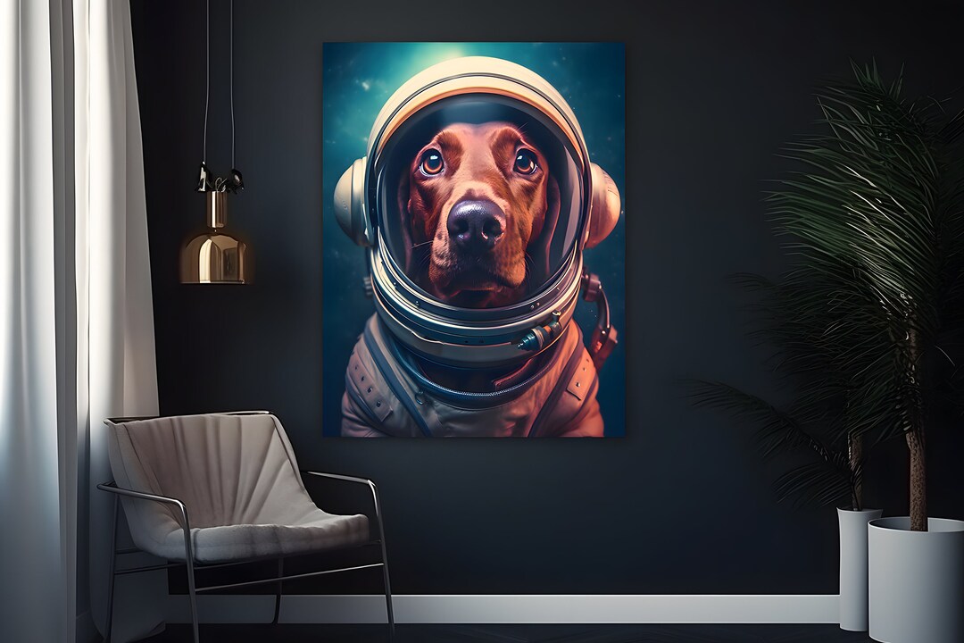 Poster of a Cosmonaut Dog, the Ideal Quirky Gift for Space and Animal ...