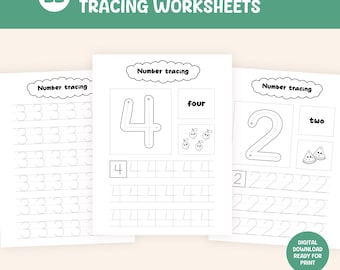 22 Printable Number Tracing Worksheets for Kids | Traceable Numbers 0 ...