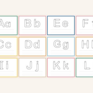 Alphabet Tracing Cards, A-Z Printable for Kids, ABC Learning Flashcards ...