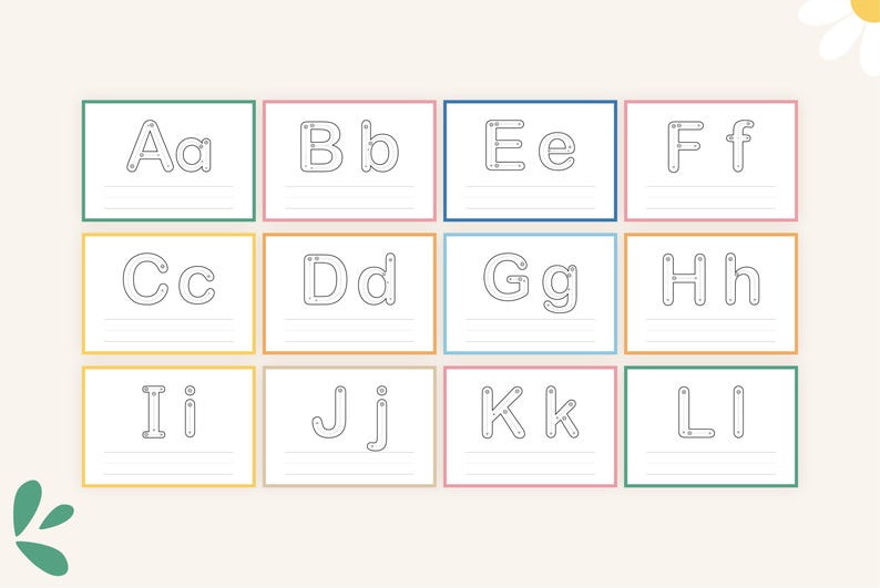 Alphabet Tracing Cards, A-Z Printable for Kids, ABC Learning Flashcards ...
