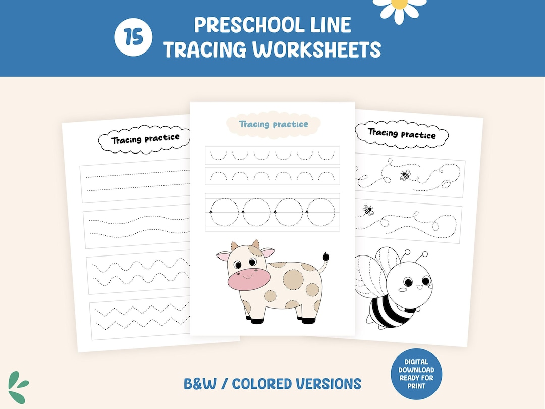 Line Tracing Worksheets, Preschool Printables, Kindergarten Preschool ...