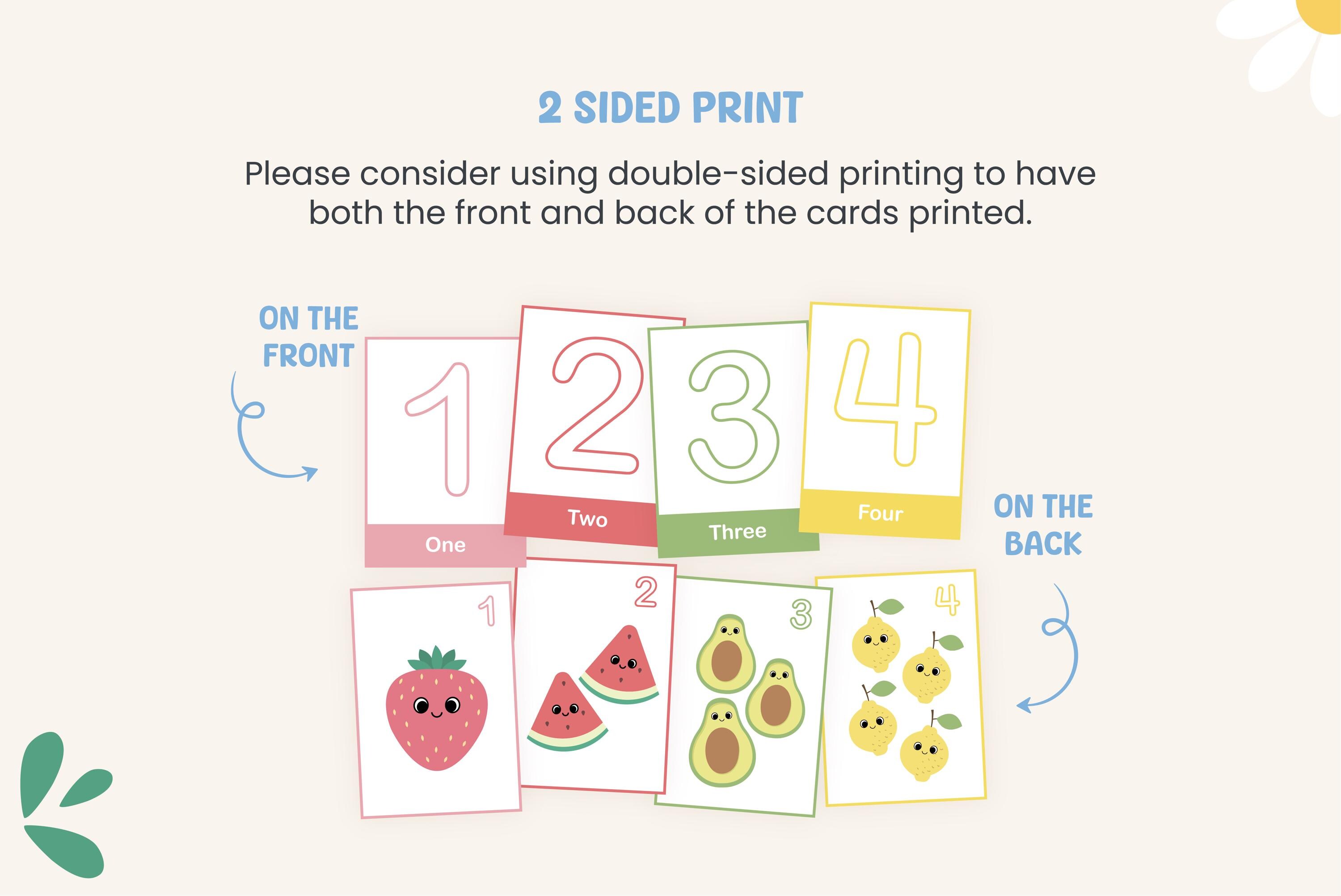 Numbers Flash Cards, Printable Learning Cards, Counting Flash Cards ...