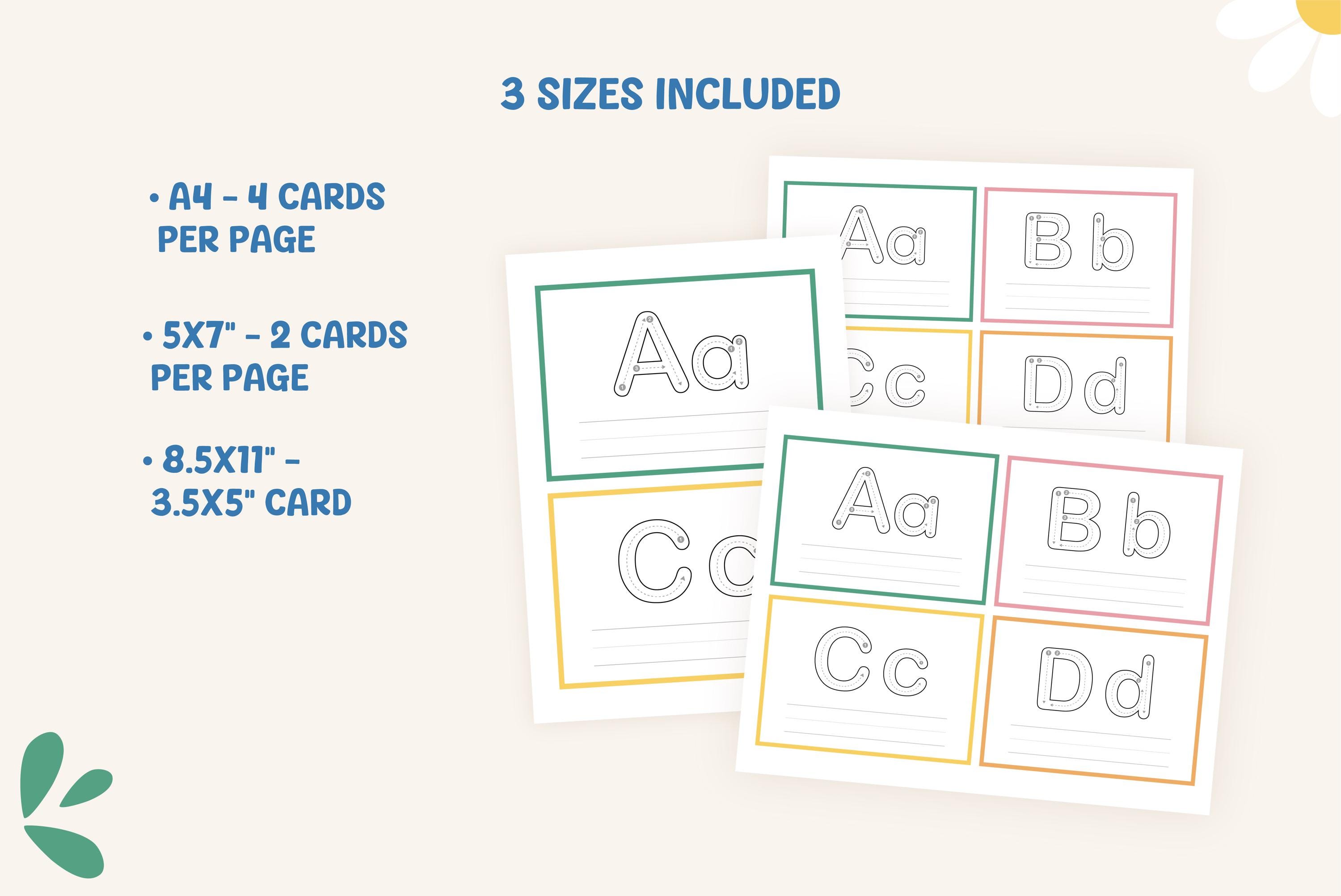 Alphabet Tracing Cards, A-Z Printable for Kids, ABC Learning Flashcards ...