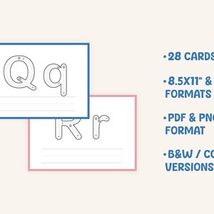 Alphabet Tracing Cards, A-Z Printable for Kids, ABC Learning Flashcards ...