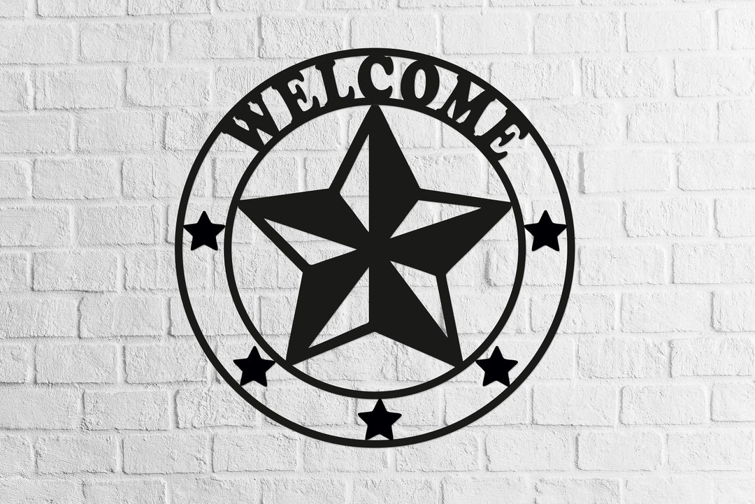 Metal Texas Star Wall Sign Personalizable LONE STAR Welcome Sign Custom Name Sign Lone Star ...
