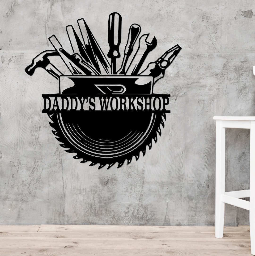 Workshop Sign Metal Shop Sign Dad Shop Garage Sign - Etsy