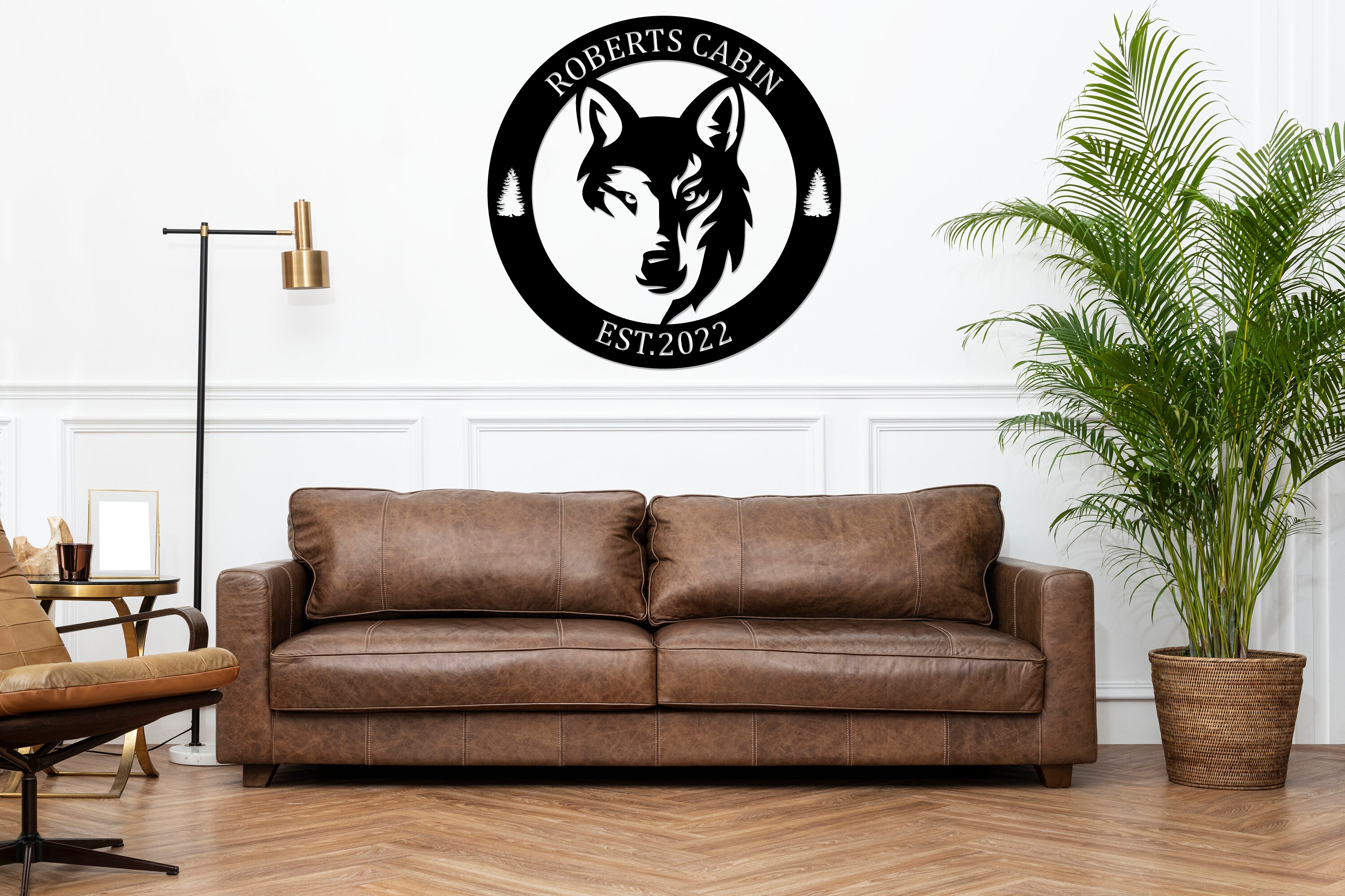 Wolf Sign, Wolf Lover, Personalized Wolf Monogram Metal Sign, Wolf Wall ...