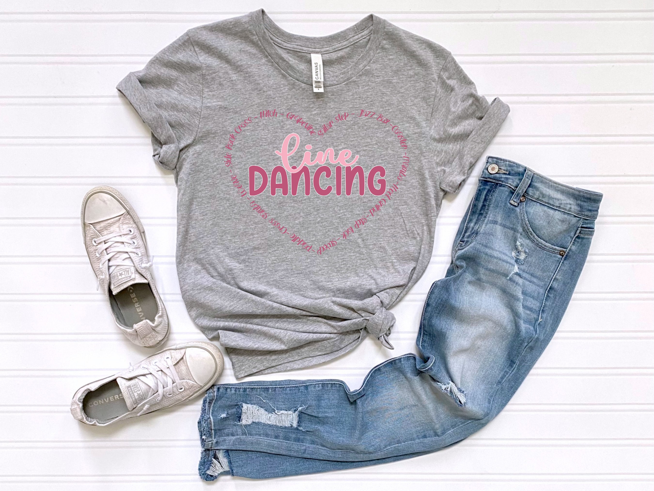 Line Dancing Shirt, Line Dance Steps Shirt, Heart of Steps, Dance Shirt ...