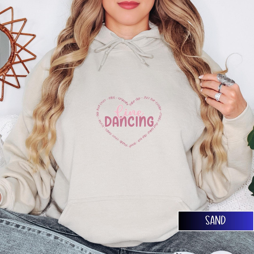 Line Dance Heart Hoodie, Line Dancing Hooded Sweatshirt, Dance Steps ...