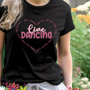 Line Dancing Shirt, Line Dance Steps Shirt, Heart of Steps, Dance Shirt ...