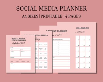 Printable Content Planner Social Media Planner Printable - Etsy