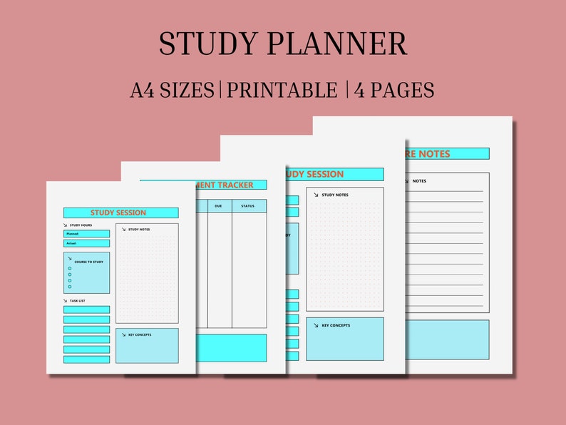 Printable Student Study Planner for High Schoolcollege Study - Etsy