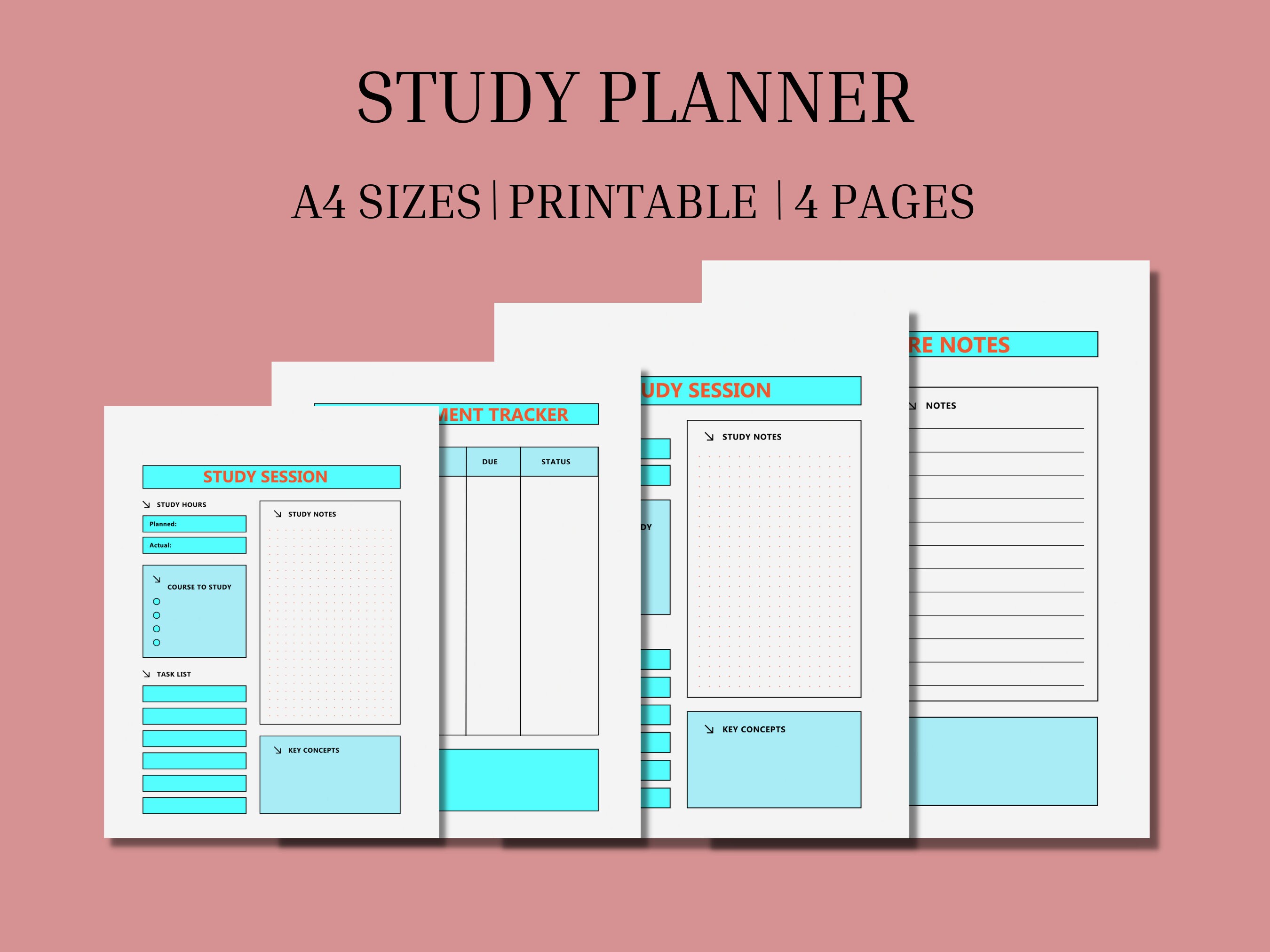 Printable Student Study Planner for High School,college Study Planner ...
