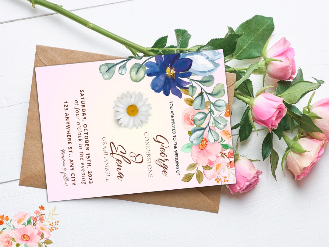 Minimalist Wedding Invitation Template, Minimalist Wedding Invite ...