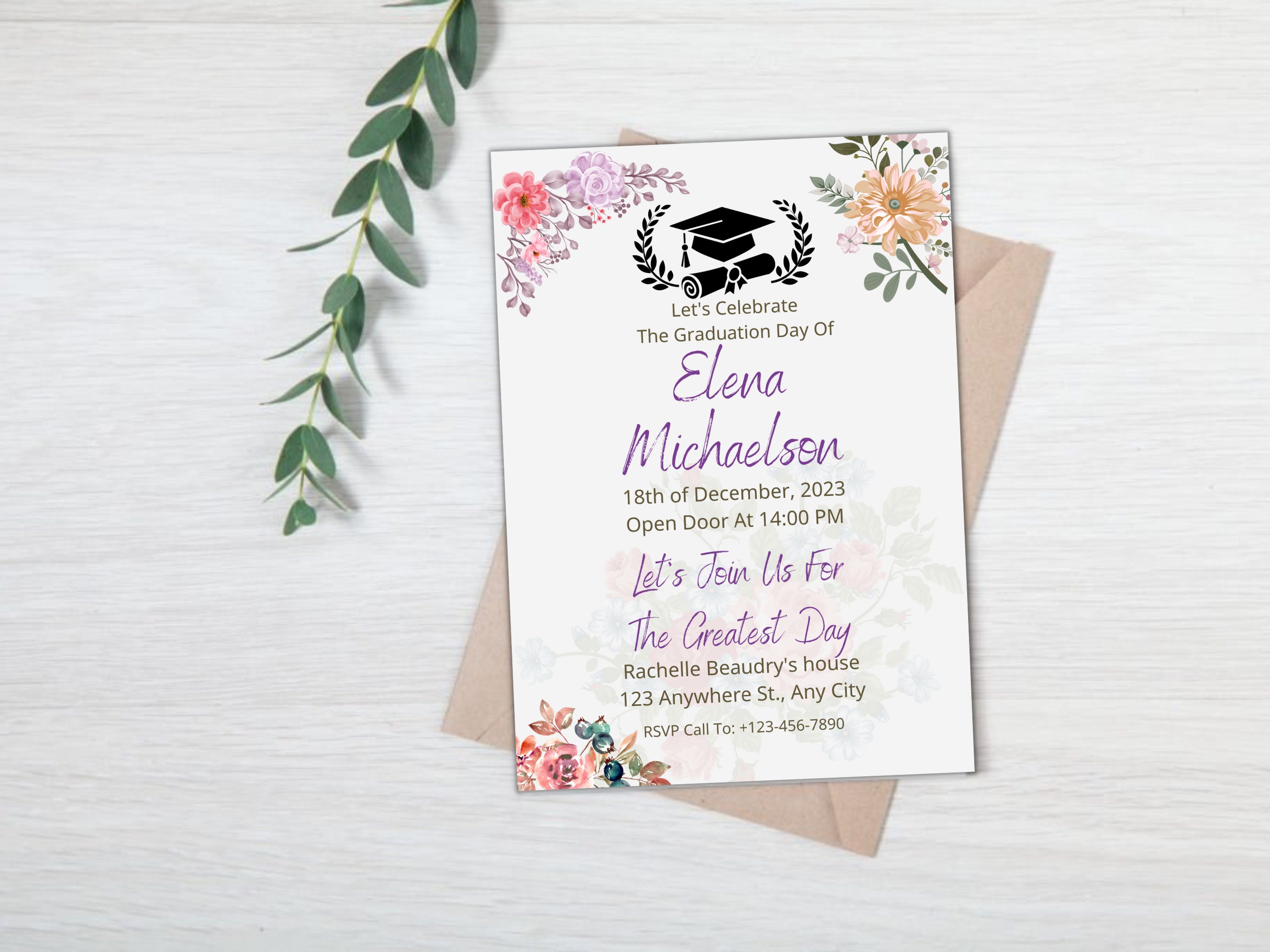 Graduation Party Invitation Editable Template,graduation Invitation ...