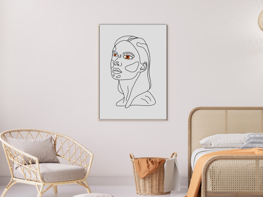 Woman Line Art Drawing Room Decor Printable Print,feminine Line Art ...