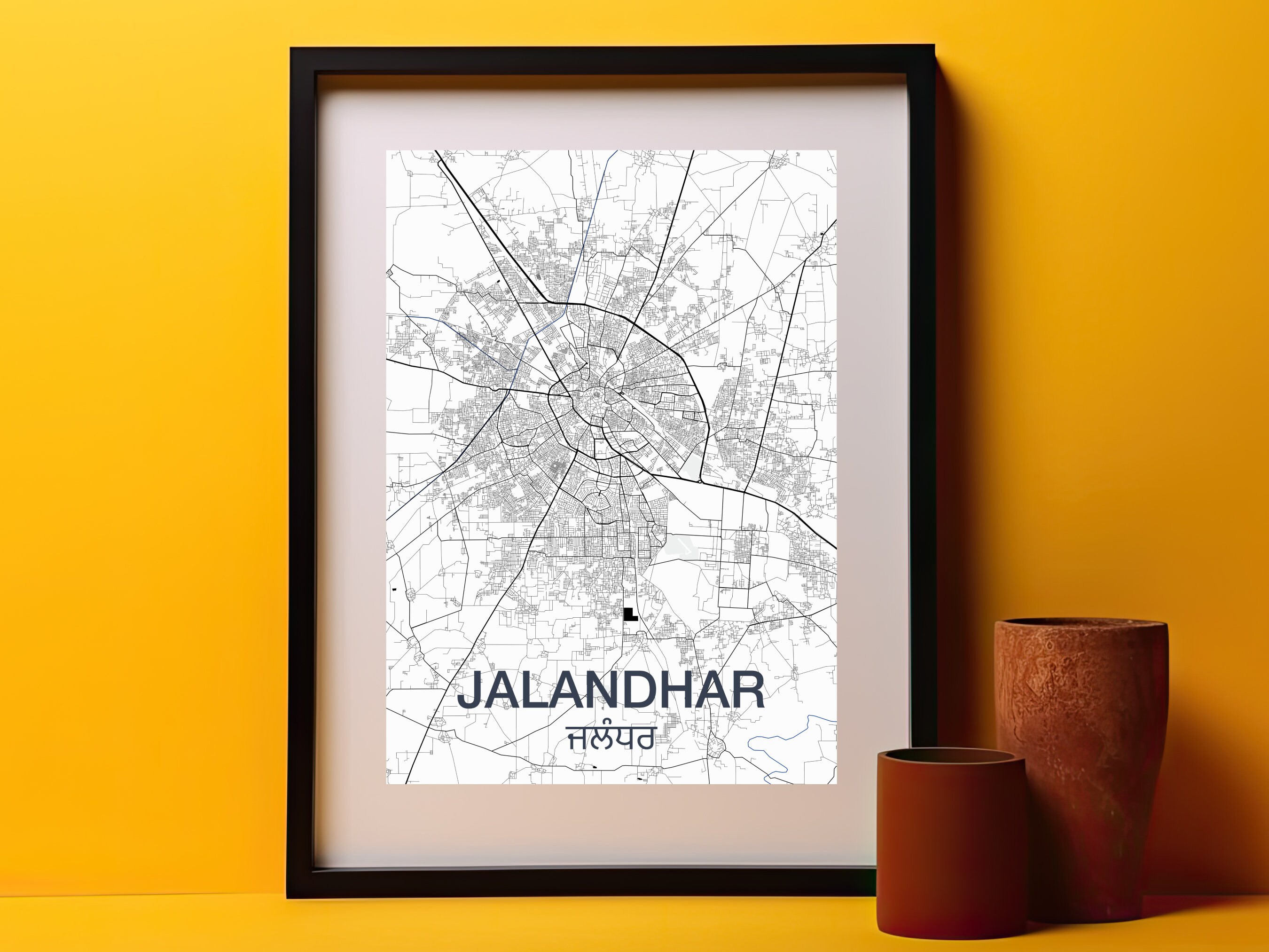 Stylish Maps of Punjab Bundle. Printable Map Posters. Eight Maps Each ...