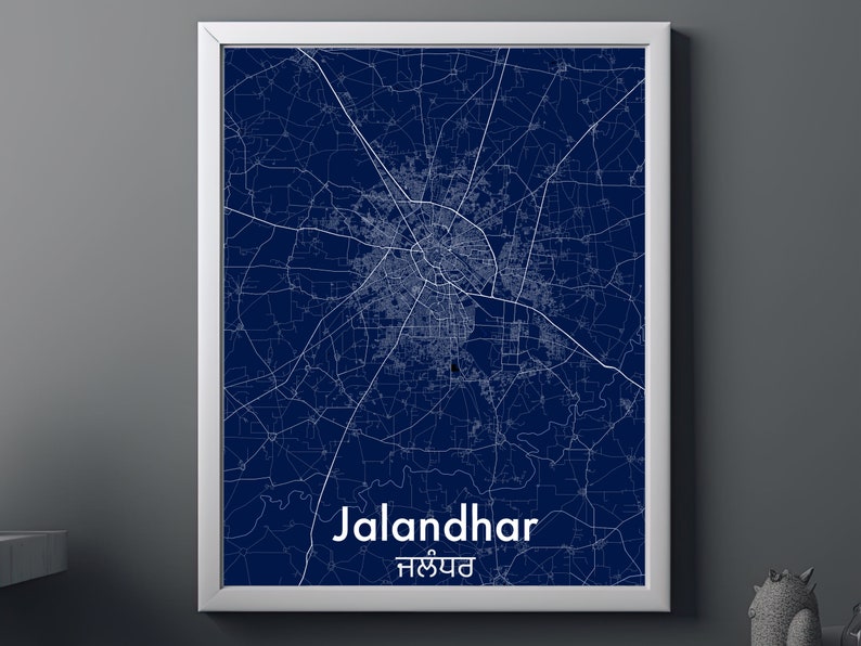 Jalandhar Punjab Printable Map. Road Map Art Poster Set of 3 - Etsy